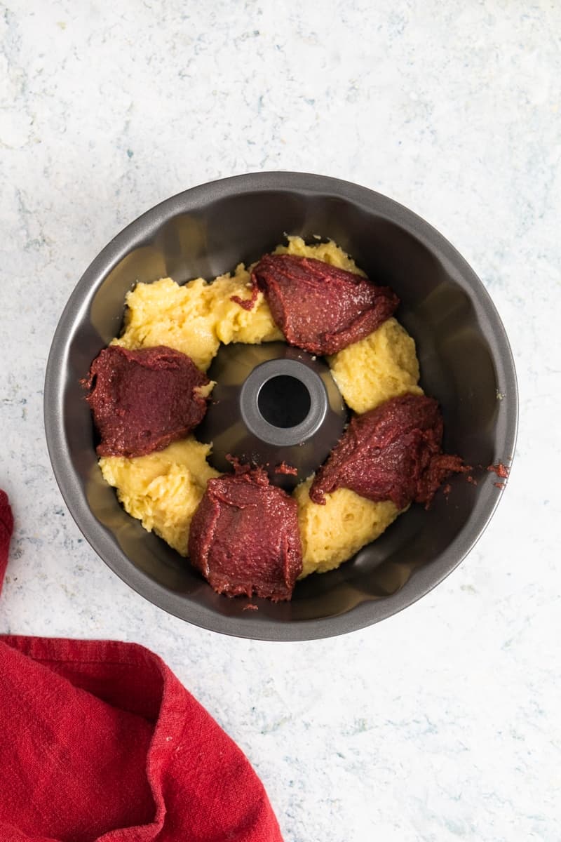 Red Velvet Almond Marble Bundt Cake – Petit Porcini