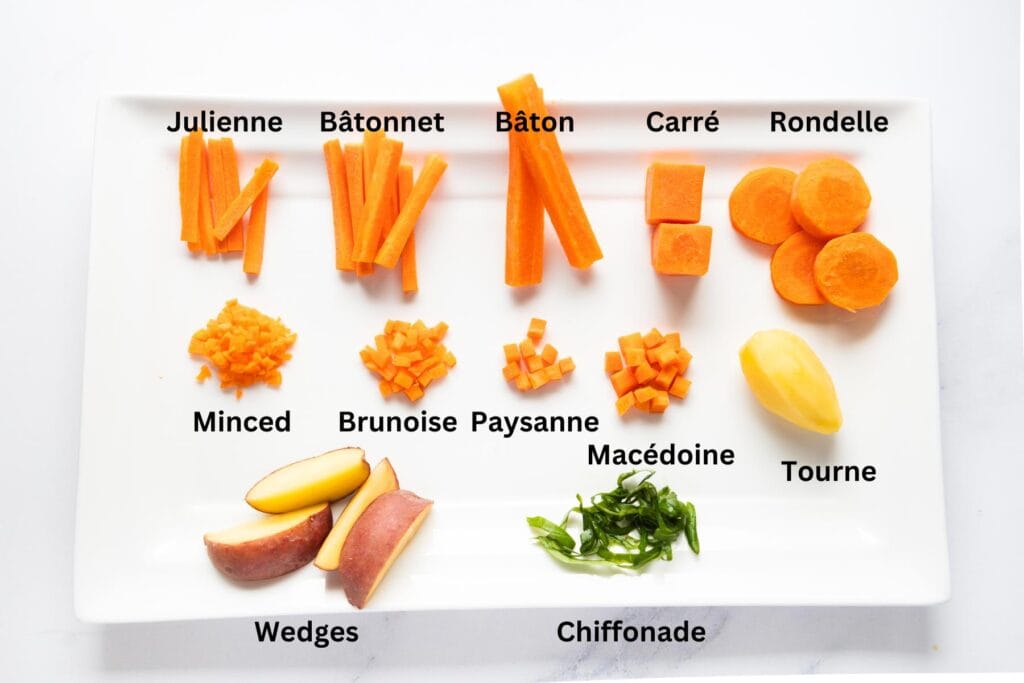 8 Main Types of Basic Vegetable Cutting – Petit Porcini